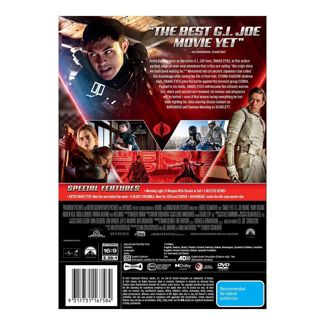 Snake Eyes: G.I. Joe Origins - DVD | Target Australia