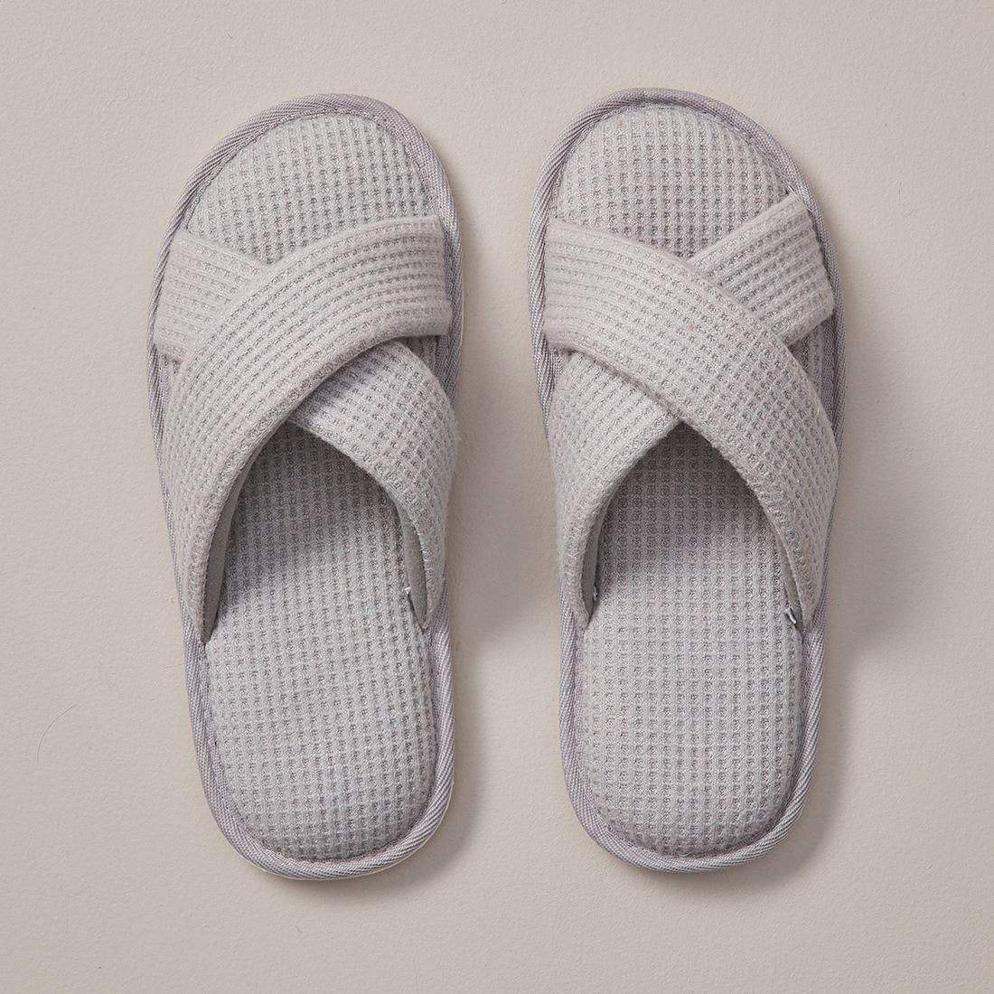 Womens Hayley Waffle Jersey Scuff Slippers - Grey | Target Australia