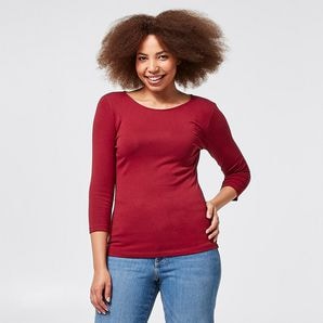 3/4 Sleeve Crew Neck Top - Red | Target Australia