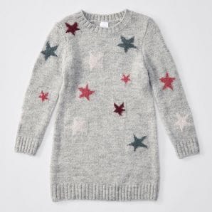 Knitted Star Pattern Dress - Grey | Target Australia