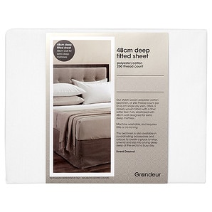 Grandeur Large Fitted Sheet - White | Target Australia