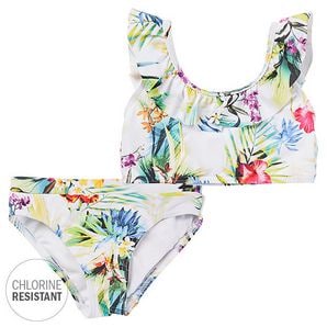 Tropical Frill Neck Chlorine Resistant 2 Piece Tankini | Target Australia