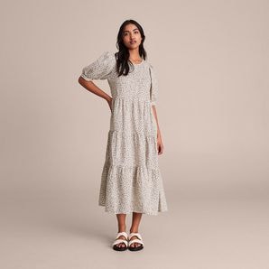 European Linen Tiered Midi Dress | Target Australia