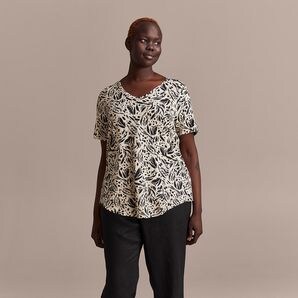 Curve Short Sleeve V-Neck Top | Target Australia