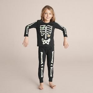 Unisex Kids Family Matching Glow In The Dark Skeleton Pyjama Set ...