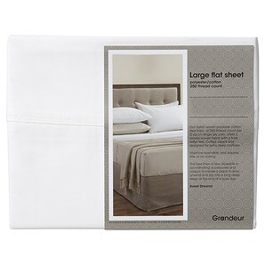 Grandeur Large Flat Sheet - White | Target Australia