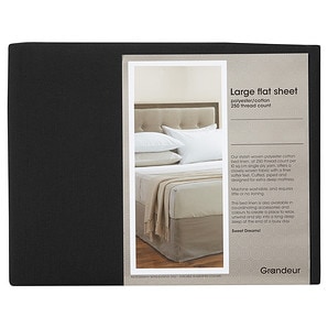 Grandeur Large Flat Sheet - Black | Target Australia