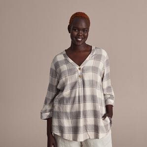 Curve V-Neck Placket Shirt | Target Australia