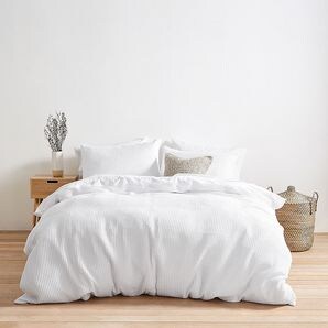 Warner Textured Quilt Cover Set - White | Target Australia