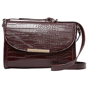 Caprice Croc Handbag - Bordeaux | Target Australia