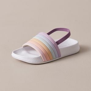 Kids Junior Rainbow Backstrap Slides | Target Australia