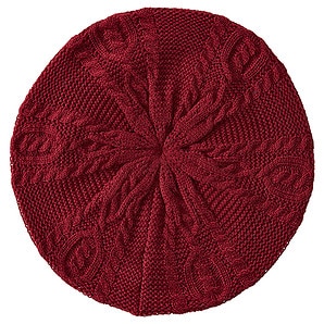 Cable Knit Beret - Bordeaux | Target Australia