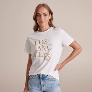 Printed Fitted Crew T-Shirt | Target Australia