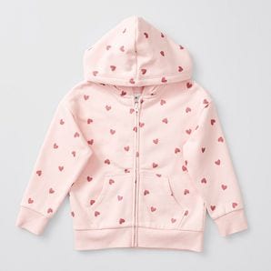 Glitter Heart Print Zip Thru Hoodie - Pink | Target Australia