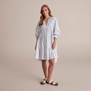 Double Stripe Tiered Mini Dress | Target Australia