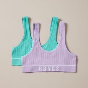 2 Pack Bonds Rib Tank Crops | Target Australia