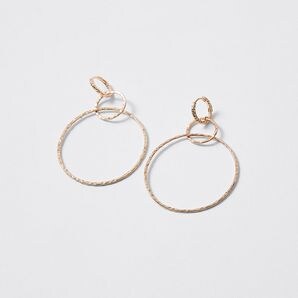 Battered Circle Earrings - Gold | Target Australia