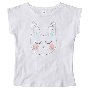 Girls' Short Sleeve Cat Print T-Shirt | Target Australia