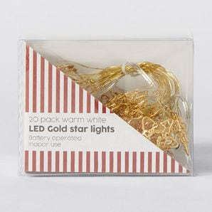 Target 20 LED Gold Star Lights | Target Australia