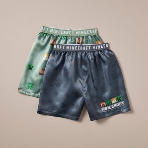 2 Pack Minecraft Satin Boxer Shorts | Target Australia
