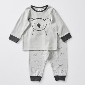 Baby Organic Cotton Koala Print Pyjama Set - Grey | Target Australia