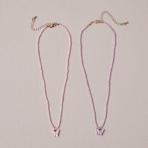 2 Pack Butterfly Pendant Beaded Necklaces | Target Australia