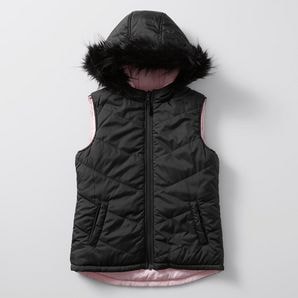 Fur Hooded Reversible Puffer Vest | Target Australia