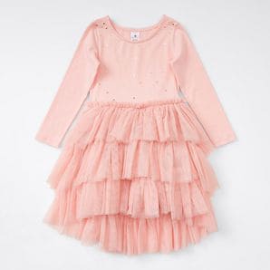 Layered Tulle Long Sleeve Dress - Pink | Target Australia