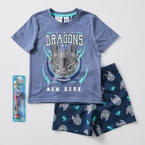 How To Train Your Dragon Glow-in-the-Dark Pyjama Set with Toothbrush ...