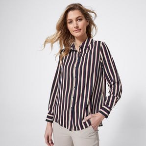 Preview Long Sleeve Relaxed Shirt - Multi Stripe | Target Australia