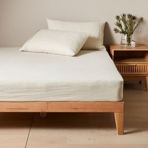 Premium Linen Fabric Fitted Sheet | Target Australia