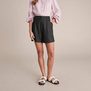 Preview Linen Blend Pleat Front Shorts | Target Australia