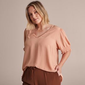Curve Shirred Cuff Top | Target Australia