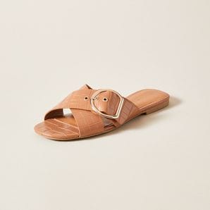 Womens Monroe Croc Crossover Slides | Target Australia
