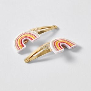 2 Pack Embroidered Rainbow Hair Clips | Target Australia