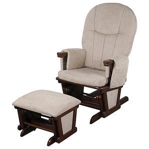Childcare Timber Glider Rocker + Ottoman - Walnut | Target Australia