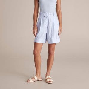 Preview Linen Blend High Waisted Belted Shorts | Target Australia