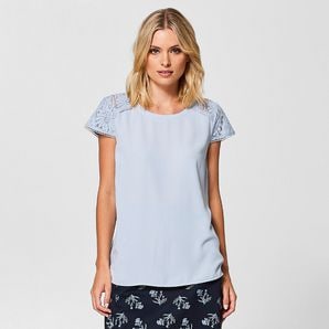Preview Lace Sleeve Top - Skyway | Target Australia