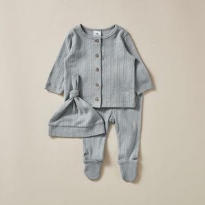 Baby Organic Cotton Pointelle Newborn 3 Piece Set | Target Australia