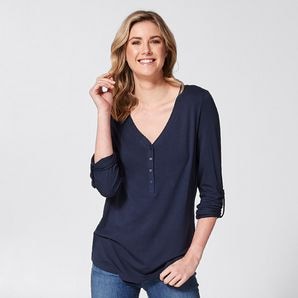 Rory Henley Long Sleeve Top - Navy Blue | Target Australia