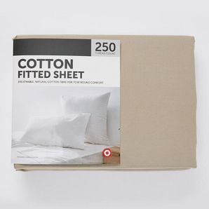 Target 250 Thread Count Cotton Fitted Sheet | Target Australia