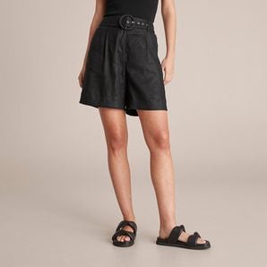Preview Linen Blend High Waisted Belted Shorts | Target Australia