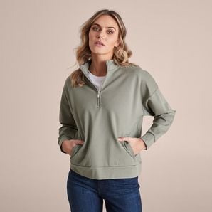 Lounge Zip Neck Jumper | Target Australia