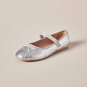 Kids Senior Glitter Strap Ballet Flats | Target Australia
