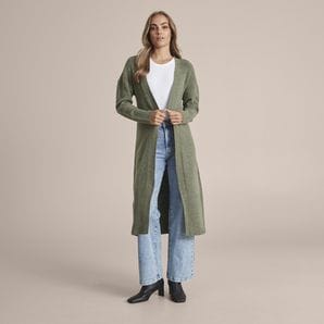 Rib Detail Longline Cardigan | Target Australia