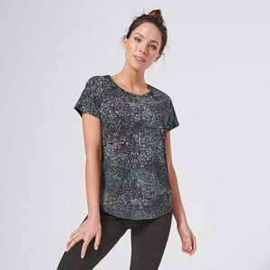 Active Raglan Sleeve Micro Mesh T-Shirt - Black Print | Target Australia