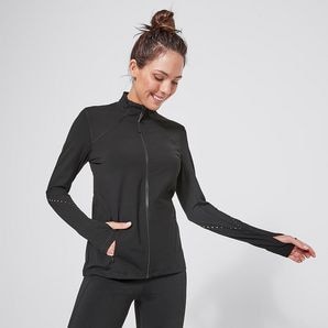 Active Performance Zip Through Jacket - Black | Target Australia