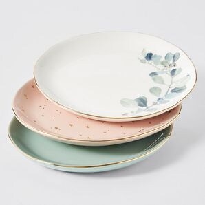 Set of 3 Gold Rim Plates | Target Australia