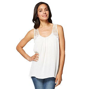 Crochet Detail Tank - Egret | Target Australia