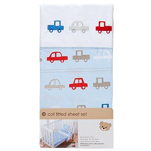 Cot Fitted Sheet Set - Cars | Target Australia